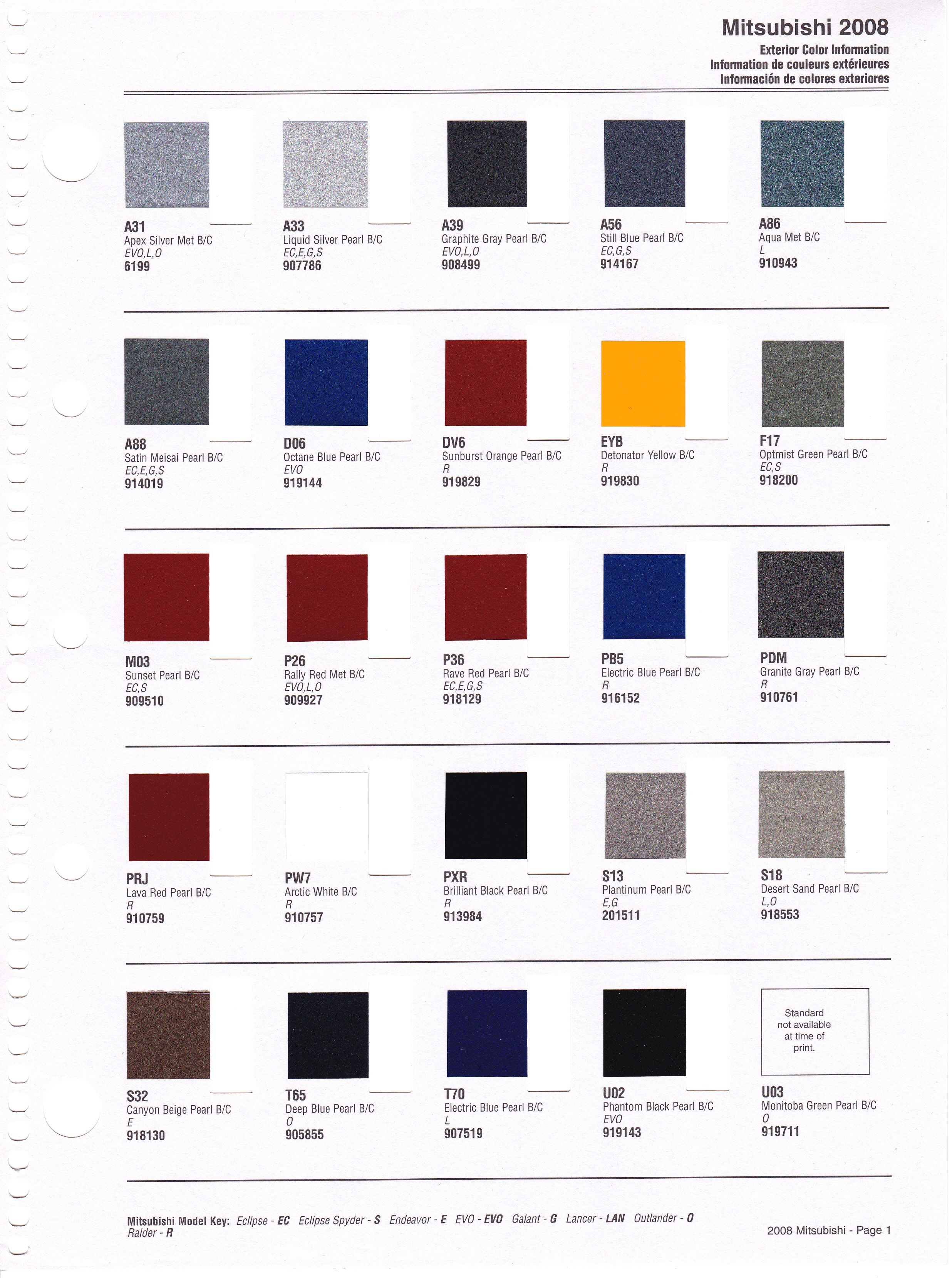 Color Chip Selection