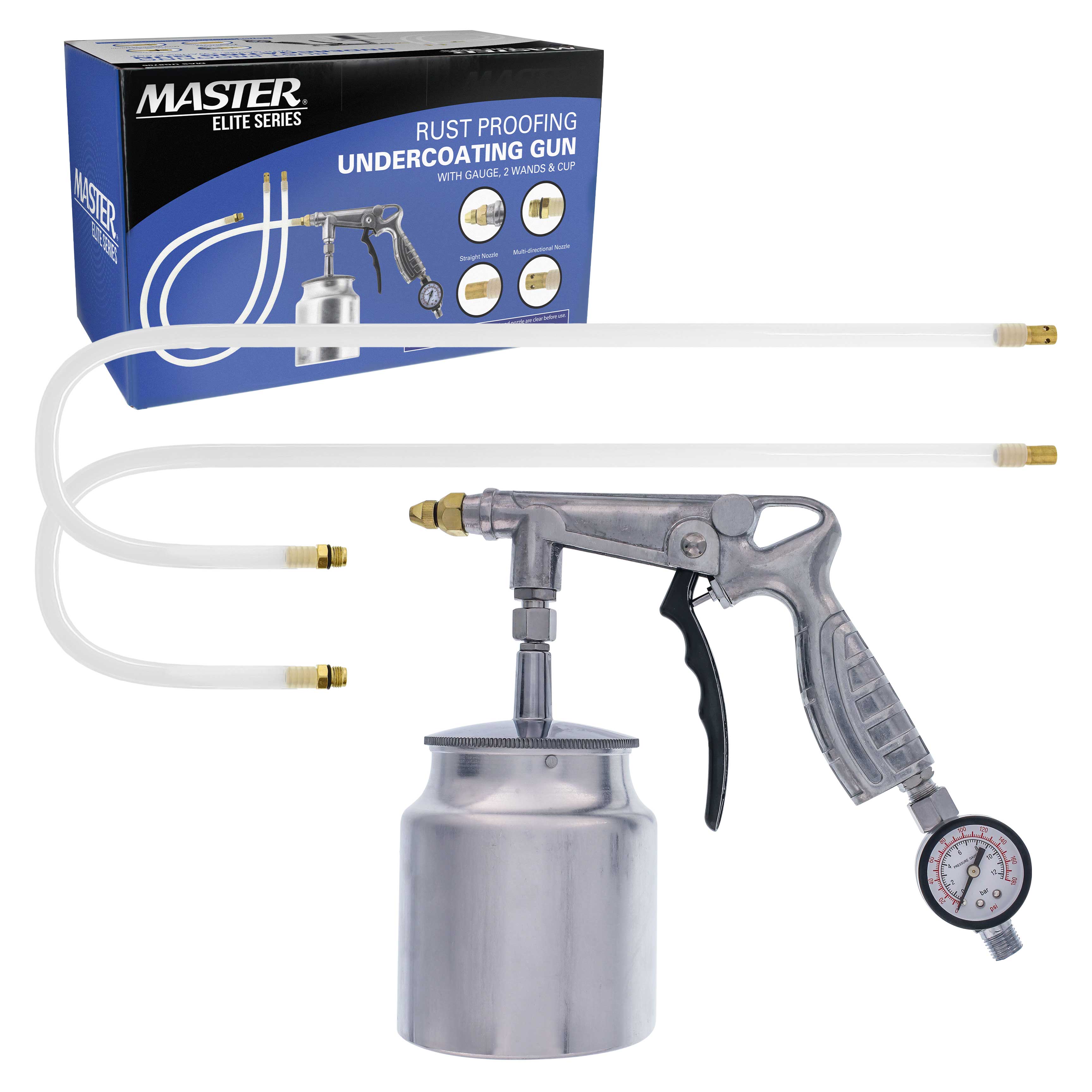 Air Rust Proofing Undercoating Gun, Gauge, Cup, 22' Wands,